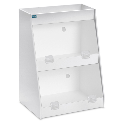 White PVC Safety Shelves 12 x 16" with Acrylic Door in 6 Colors — New ...